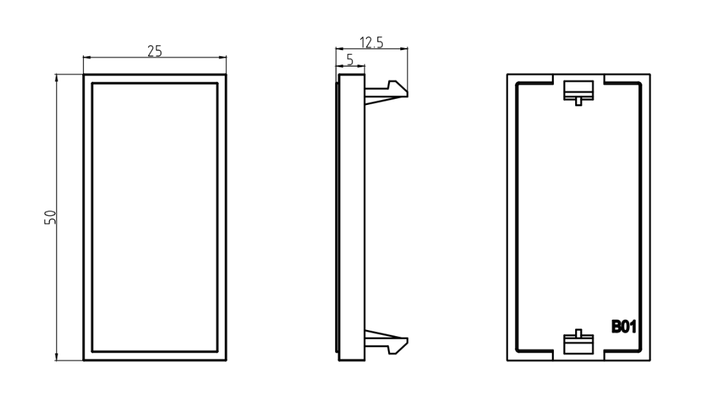 Knightsbridge 10 Pack of Grey Blank Modules - 25x50mm | UKES