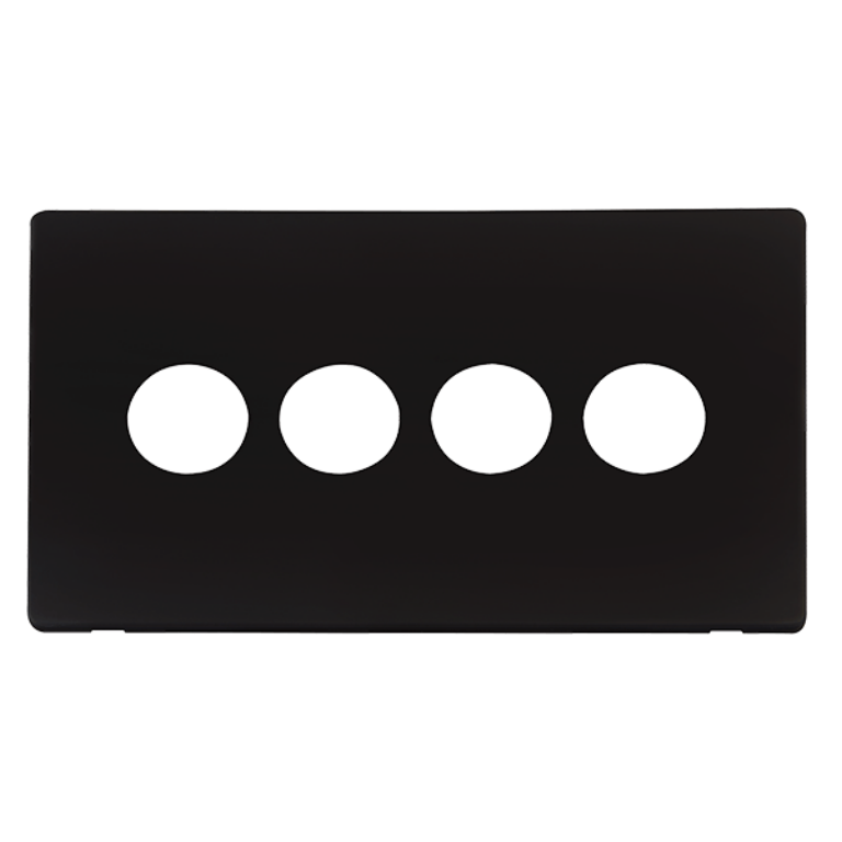 Click Definity Metal Black 4 Gang Toggle Switch Cover Plate | UKES
