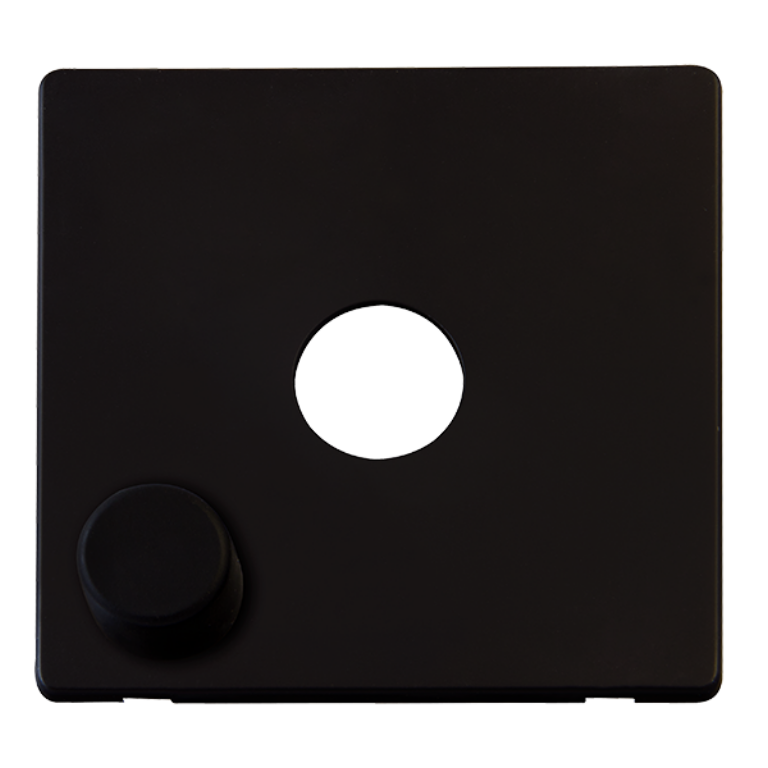 Click Definity Metal Black 1 Gang Dimmer Cover Plate with Black Control ...