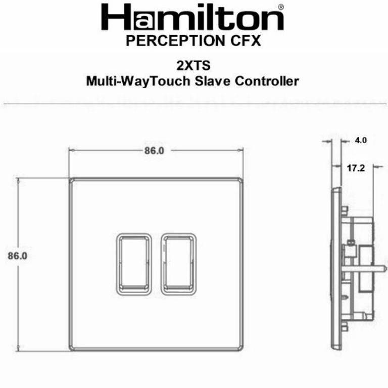 Hamilton Perception CFX Clear 2 Gang Multi-Way Touch Slave Controller ...