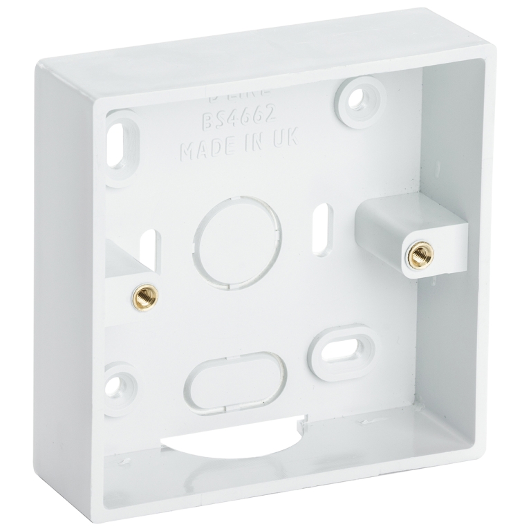 D-Line 28mm Single Surface Box - White | UKES