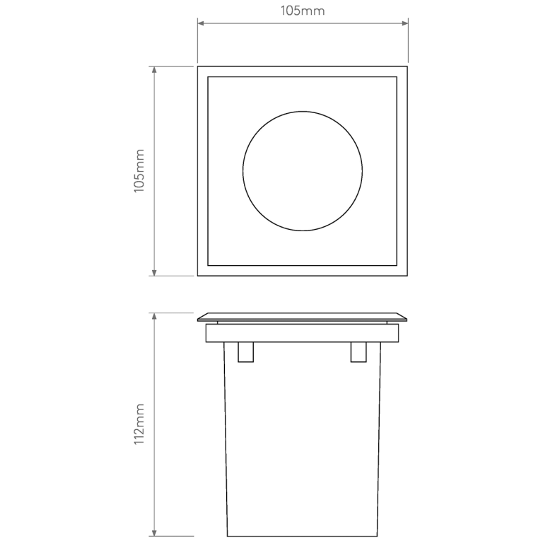 Astro Gramos Square Solid Brass Outdoor Ground Light | UKES