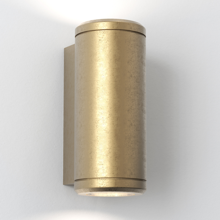 Astro Jura Twin Solid Brass Outdoor Wall Light | UKES