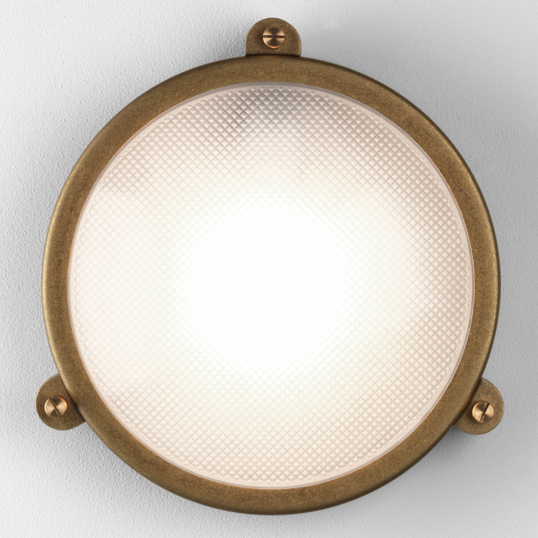 Astro Malibu Round Solid Brass Outdoor Wall Light | UKES