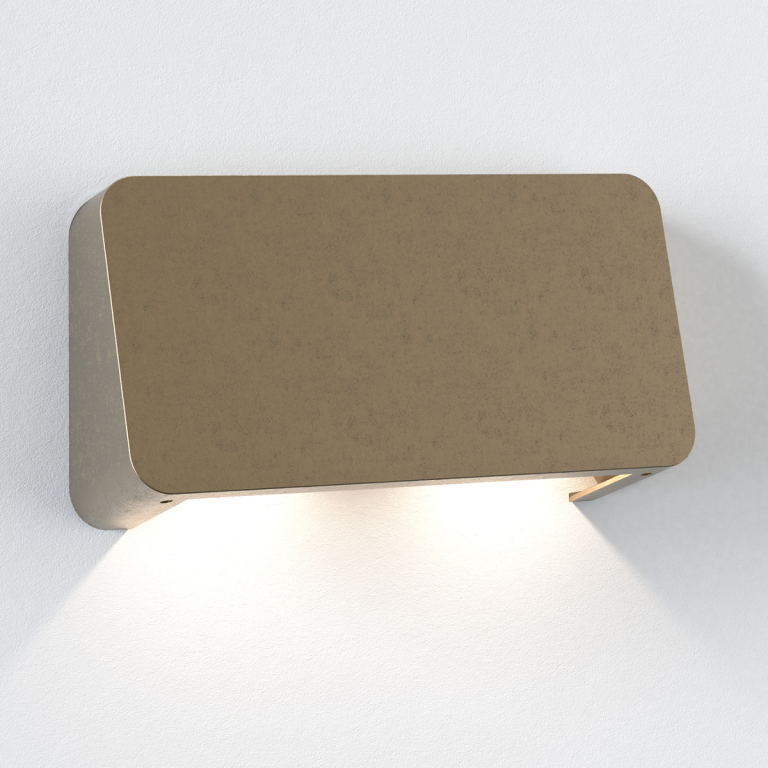 Astro Incline Twin Solid Brass Outdoor Wall Light | UKES