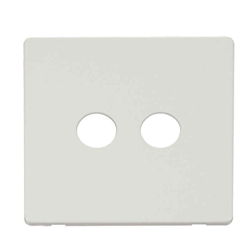 Click Definity Metal White 2 Gang Satellite/Coaxial Outlet Cover Plate ...