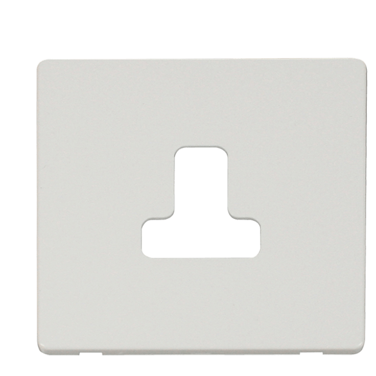 Click Definity Metal White 5A Round Pin Unswitched Socket Cover Plate ...