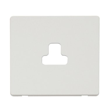 Click Definity Metal White 2A Round Pin Unswitched Socket Cover Plate ...