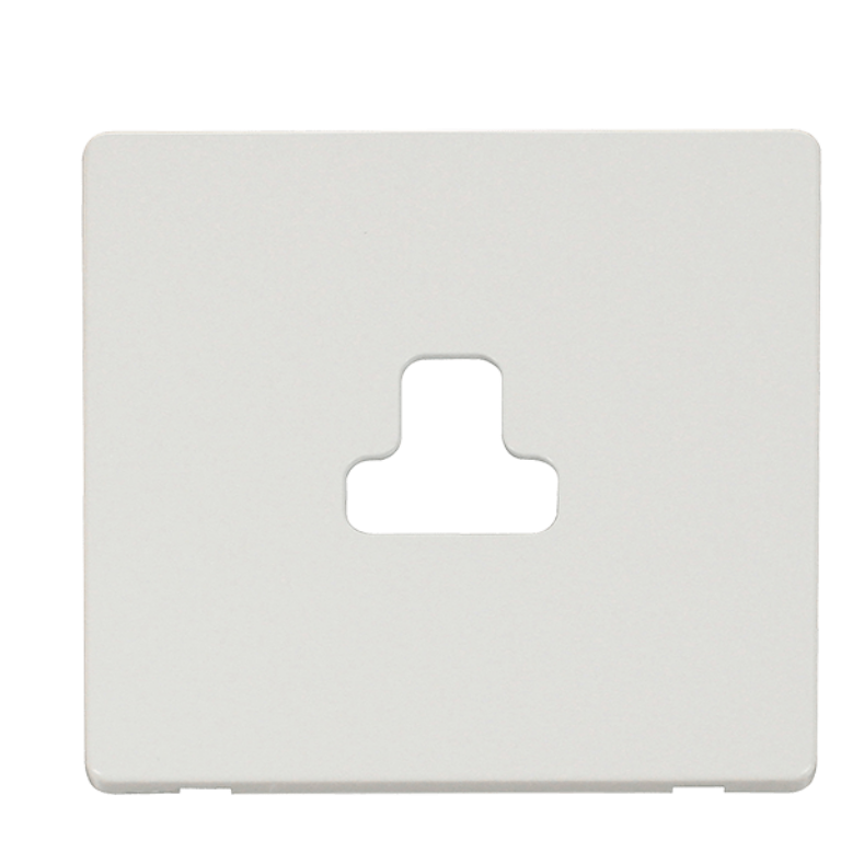 Click Definity Metal White 2A Round Pin Unswitched Socket Cover Plate ...