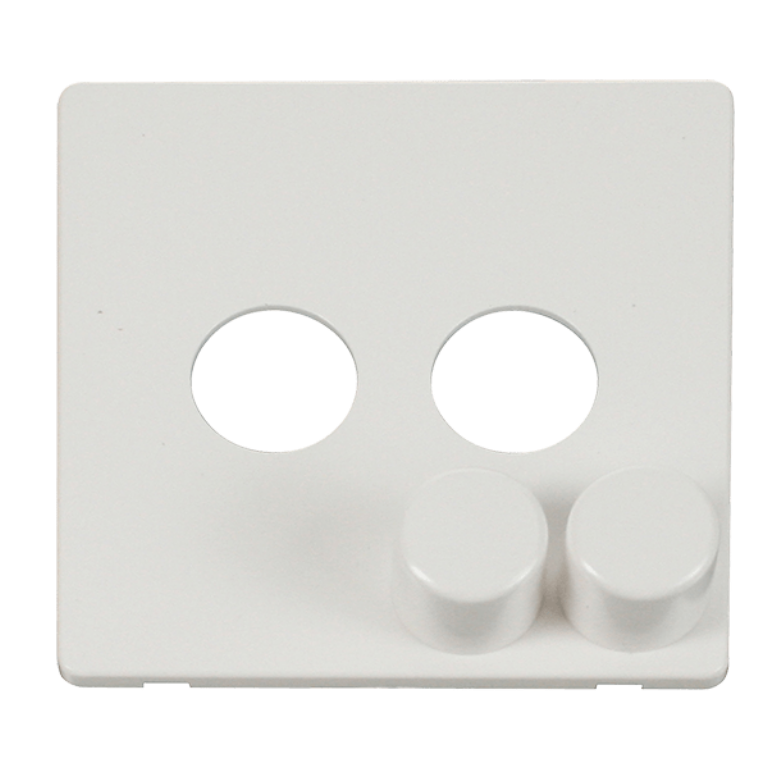 Click Definity Metal White 2 Gang Dimmer Cover Plate with White Control ...