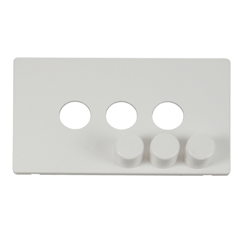 Click Definity Metal White 3 Gang Dimmer Cover Plate with White Control ...