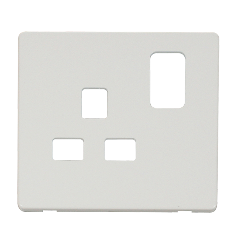 Click Definity Metal White 1 Gang 13A Switched Socket Cover Plate | UKES