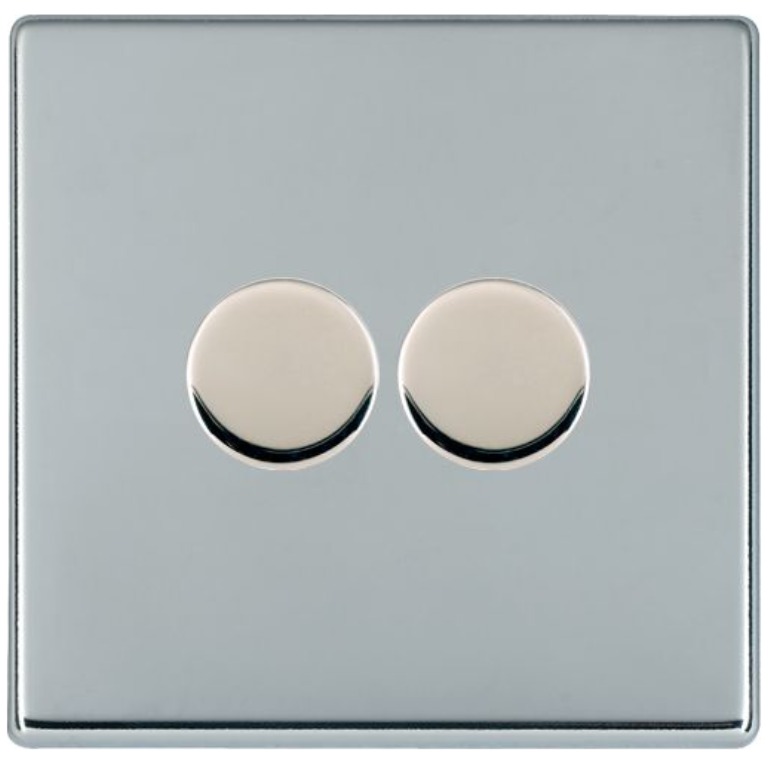 Hamilton Hartland CFX Bright Chrome 2 Gang 250W 2 Way Push On/Off ...