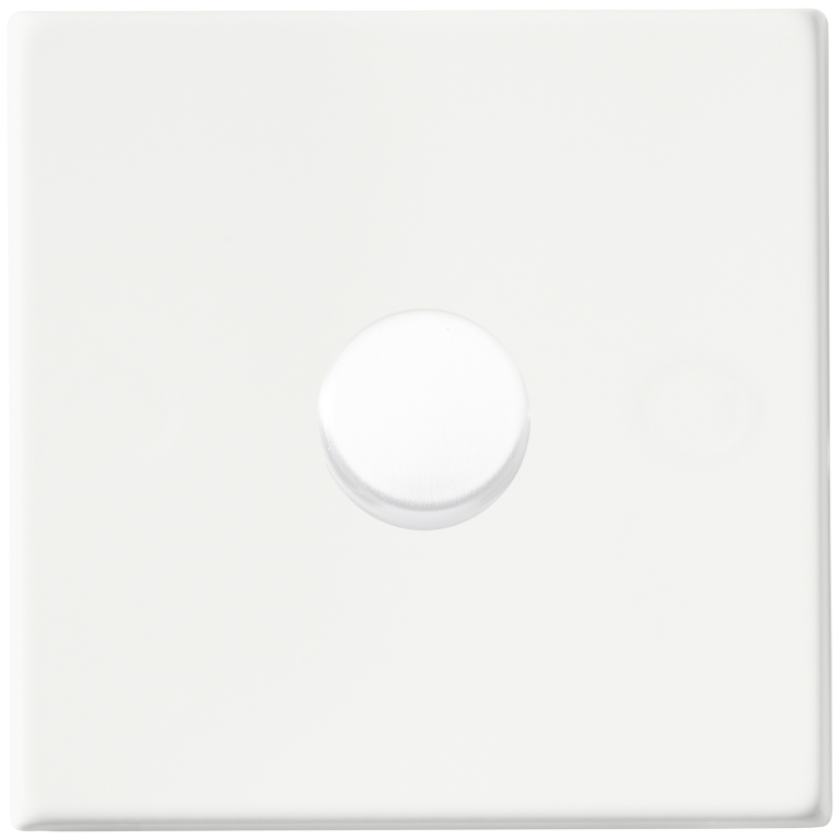Hamilton Hartland CFX Primed White 1 Gang 250W 2 Way Push On/Off Rotary LED Dimmer with White ...