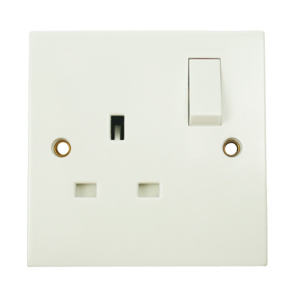 BG White PVC Single 13amp Switched Socket, Switches and Sockets, UK ...