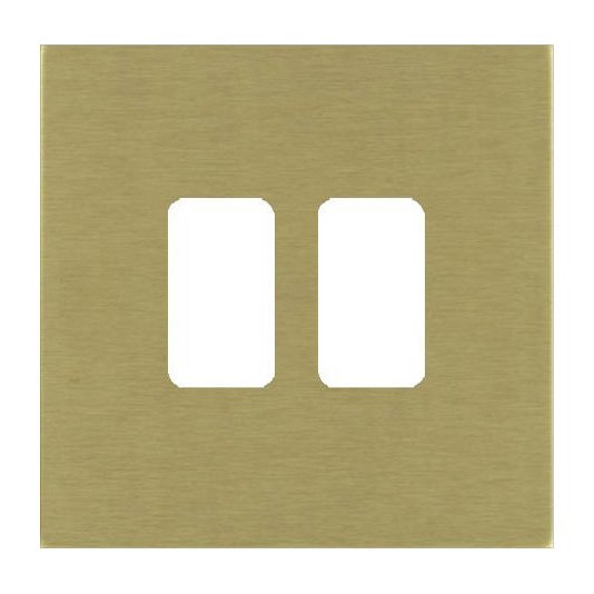 Hamilton Sheer G2 Satin Brass 2 Gang Grid Fix Aperture Plate with Grid ...