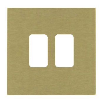 Hamilton Sheer G2 Satin Brass 2 Gang Grid Fix Aperture Plate with Grid ...