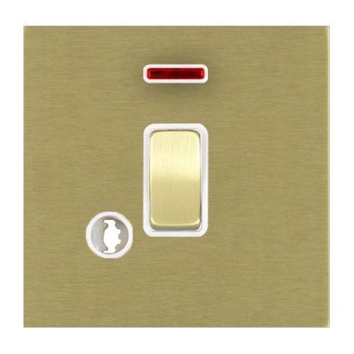 Hamilton Sheer G2 Satin Brass 1 Gang 20AX Double Pole Switch, Neon and ...