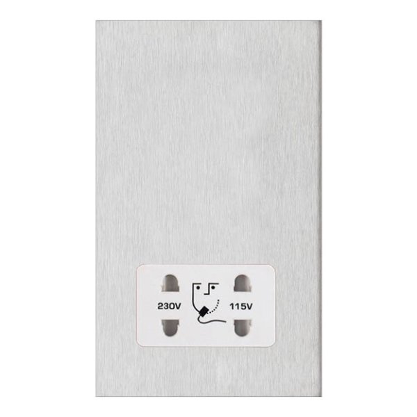 Hamilton Sheer G2 Satin Steel Dual Voltage Shaver Socket with White ...