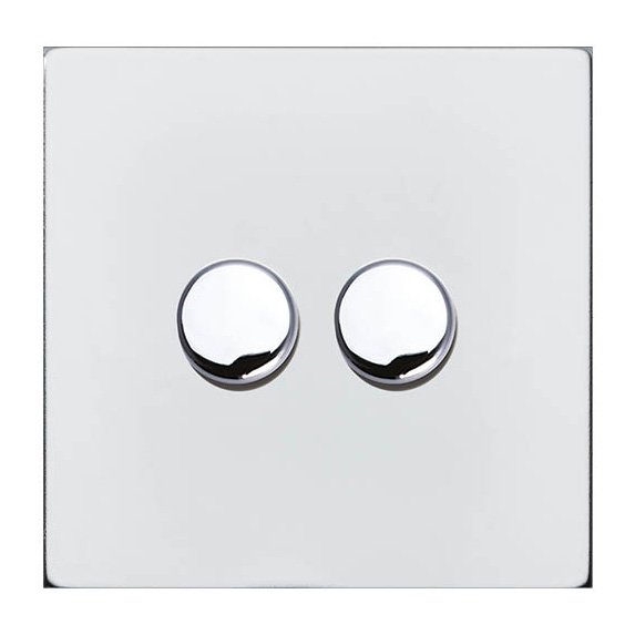 Hamilton Sheer G2 Bright Chrome 2 Gang 100W 2 Way Push On/Off Rotary ...