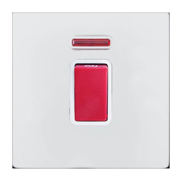 Hamilton Sheer G2 Bright Chrome 45A Double Pole Switch and Neon with ...