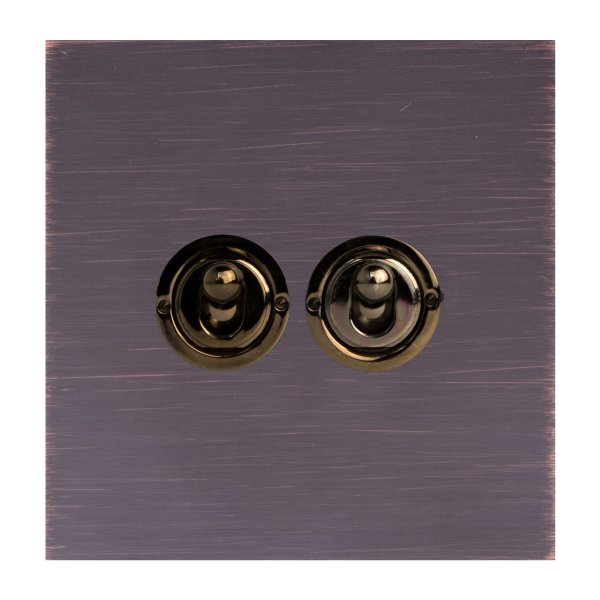 Hamilton Sheer G2 Etrium Bronze 2 Gang 20AX 2 Way Toggle Switch with ...