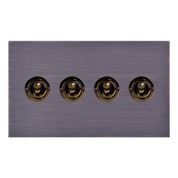 Hamilton Sheer G2 Etrium Bronze 4 Gang 20AX 2 Way Toggle Switch with ...