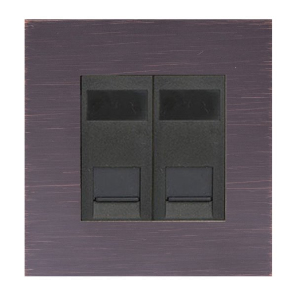 Hamilton Sheer G2 Etrium Bronze 2 Gang Unshielded RJ45 CAT 6 Socket ...