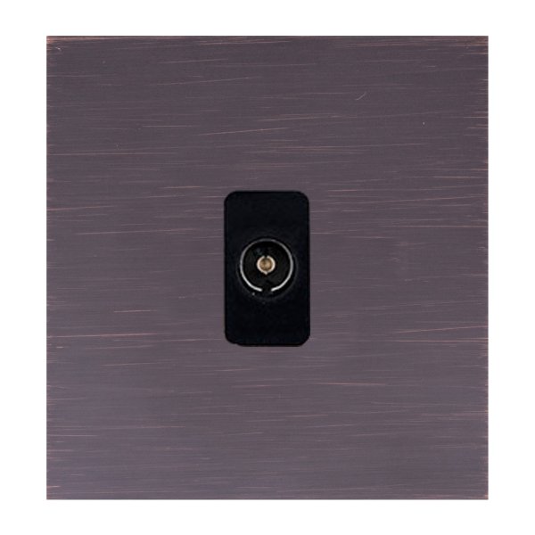 Hamilton Sheer G2 Etrium Bronze 1 Gang Isolated 1 In/1 Out TV Socket ...