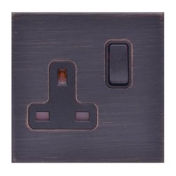 Hamilton Sheer G2 Etrium Bronze 1 Gang 13A Double Pole Switched Socket ...