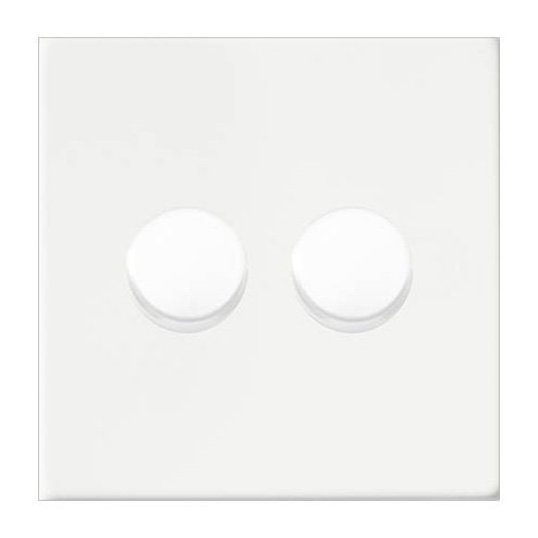 Hamilton Sheer G2 Matt White 2 Gang 250W 2 Way Push On/Off Rotary LED ...