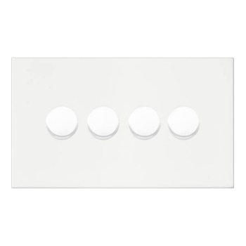 Hamilton Sheer G2 Matt White 4 Gang 250W 2 Way Push On/Off Rotary LED ...