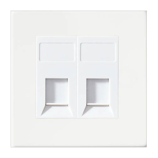 Hamilton Sheer G2 Matt White 2 Gang Unshielded RJ45 CAT 5E Socket with ...