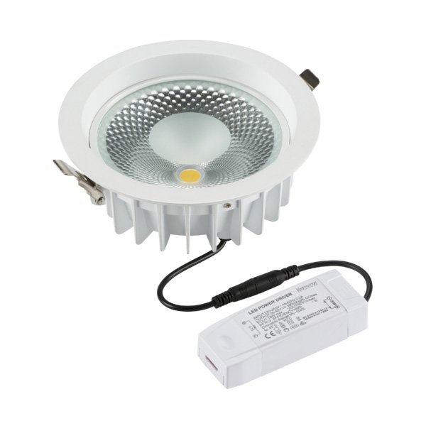 Knightsbridge Recessed 20W 4000K Dimmable Fixed Commercial COB LED ...