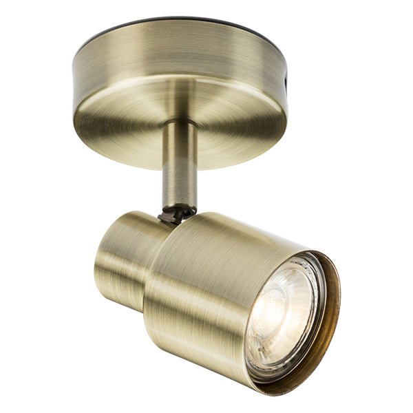 Knightsbridge IP20 Single Antique Brass GU10 Spotlight (CSP1AB) | UKES