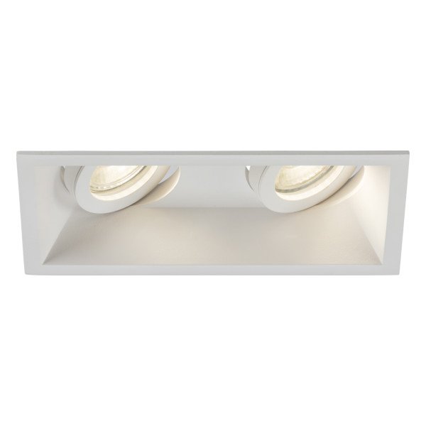 Knightsbridge Dipa 2x10W GU10 Downlight, Square White (DIC2TSW) | UKES