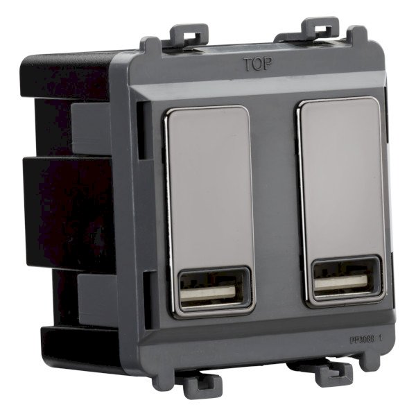 Knightsbridge Grid Dual USB Charger Module (GDM016BN) | UKES