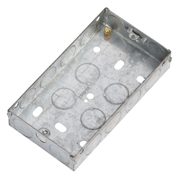 Knightsbridge 2 Gang 25mm Galvanised Steel Box (GSK225) | UKES