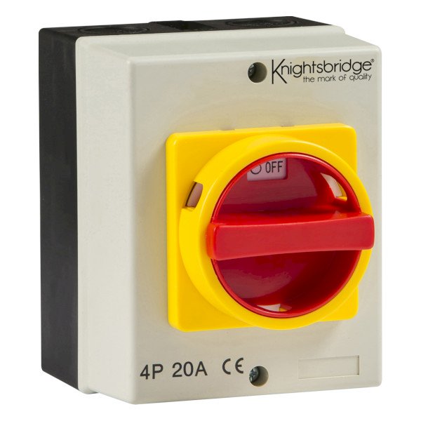 Knightsbridge 20A Rotary Isolator 4P AC, 230V-415V (IN0025) | UKES