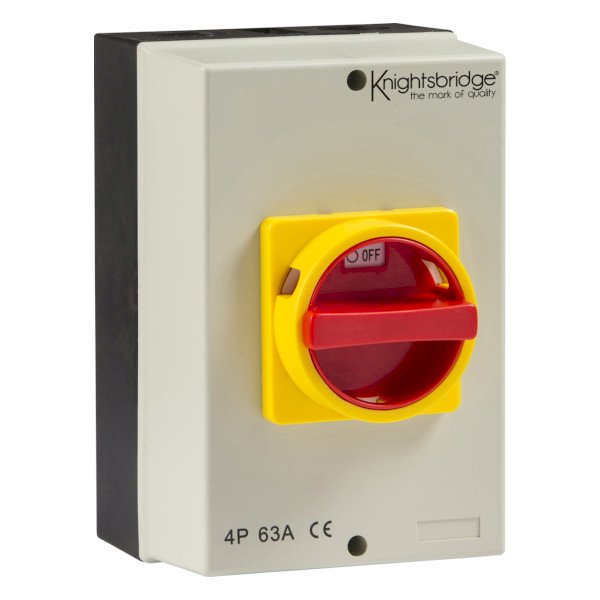 Knightsbridge 63A Rotary Isolator 4P AC, 230V-415V (IN0027) | UKES