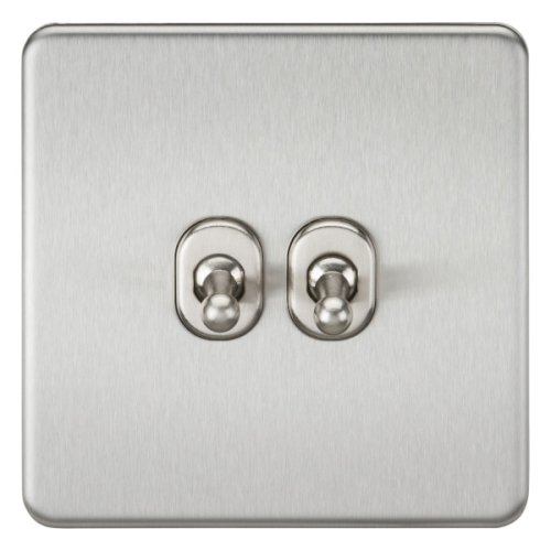 Knightsbridge 10AX 2 Gang 2 Way Toggle Switch (SF2TOGBC) | UKES