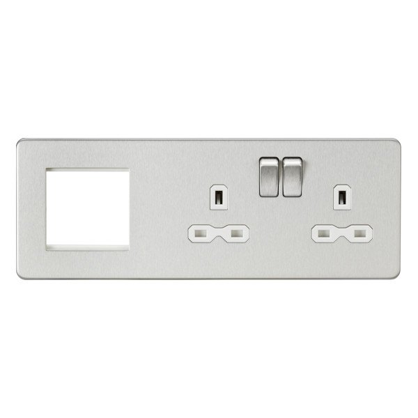 Knightsbridge 2 Gang Modular Plate/2 Gang Socket (SFR192RBCW) | UKES