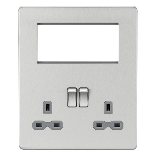 Knightsbridge 2 Gang Socket/4 Gang Modular Plate (SFR194BCG) | UKES