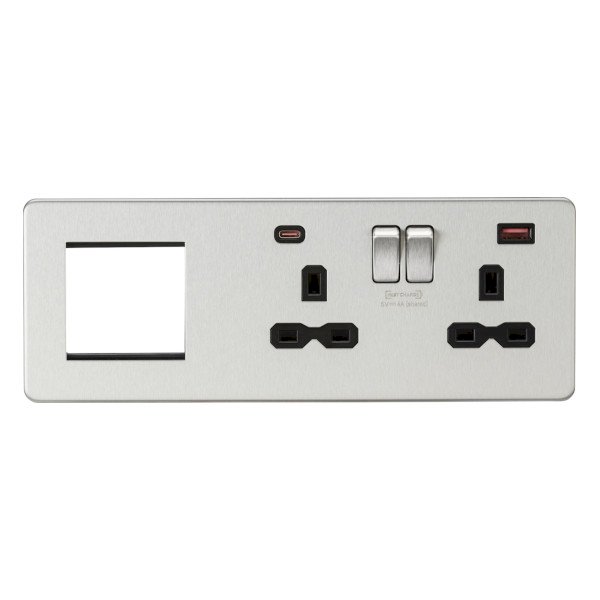 Knightsbridge Modular Plate/13A Socket/USB Charger (SFR992RBC) | UKES