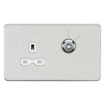 Knightsbridge 13A Lockable Socket, White Insert (SFR9LOCKBCW) | UKES