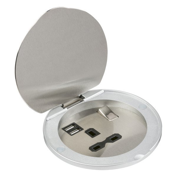 Knightsbridge Recessed Stainless Steel 13A 1 Gang Switched Socket with ...