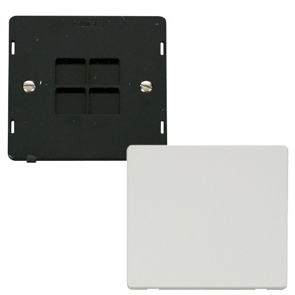 Click Definity Metal White 1 Gang Blank Plate with Black Insert | UKES