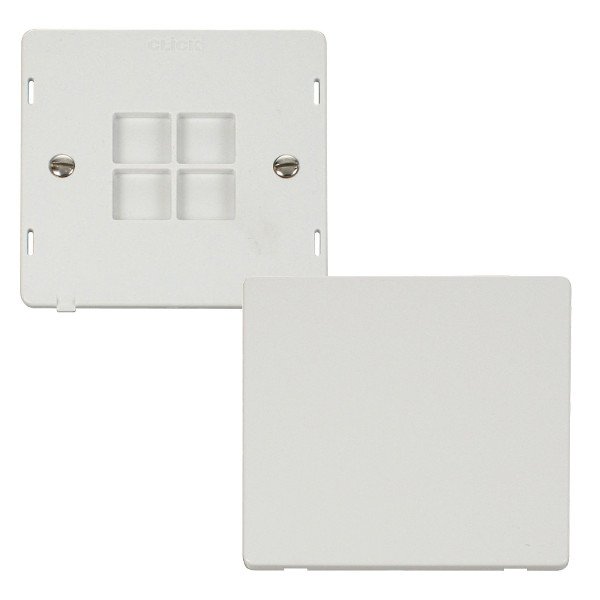Click Definity Metal White 1 Gang Blank Plate with White Insert | UKES