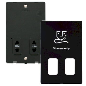 Click Definity Metal Black 115/230V Dual Voltage Shaver Socket with ...