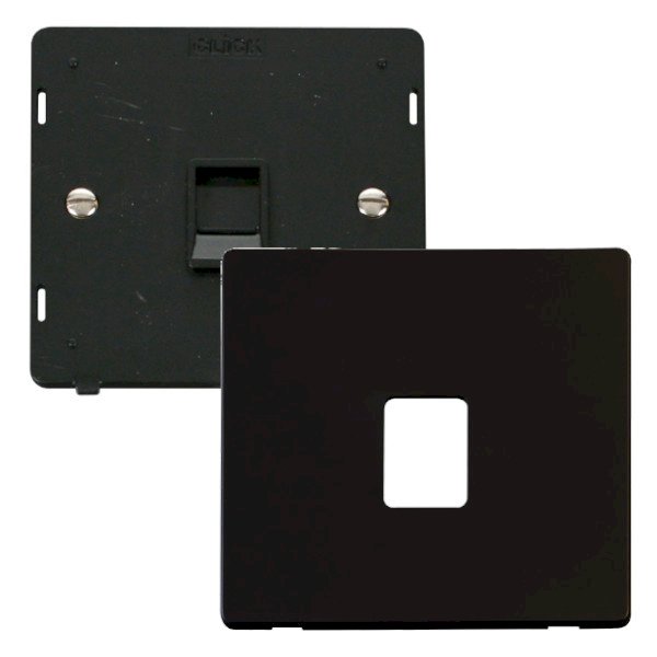 Click Definity Metal Black Single US/Irish RJ11 Outlet with Black ...